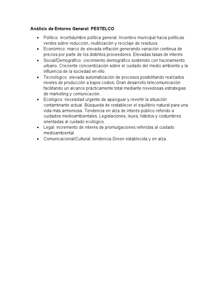 Analisis PESTELCO | PDF