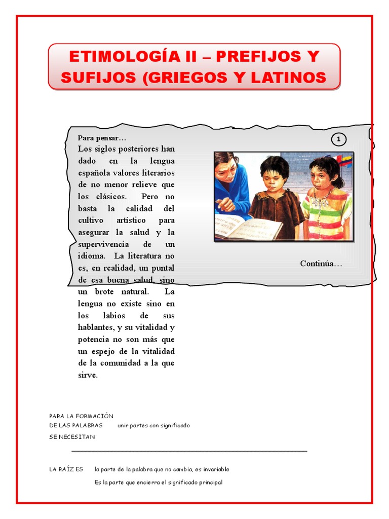 Los Prefijos y Sufijos para Secundaria | PDF
