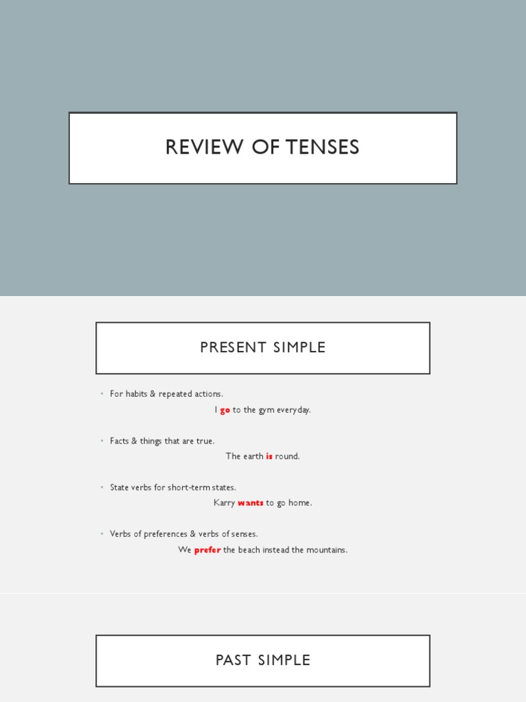Review of Tenses | PDF