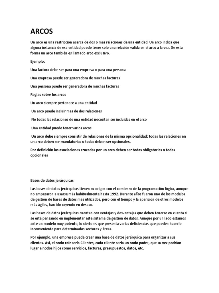 Arcos, Jerarquias y Relaciones Recursivas PDF | PDF