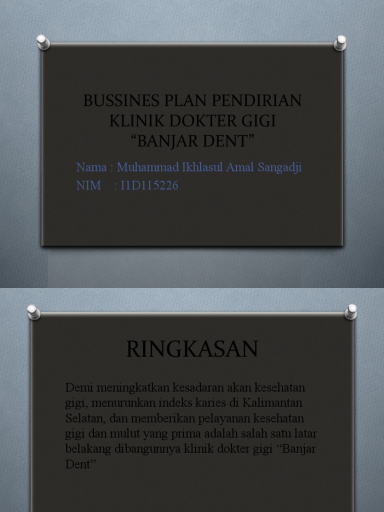 Bussines Plan Pendirian Klinik Dokter Gigi | PDF | Kesehatan Holistik