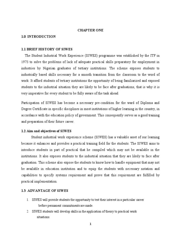 Chapter One 1.1 Brief History of Siwes | PDF | Computer Network | Internet & Web