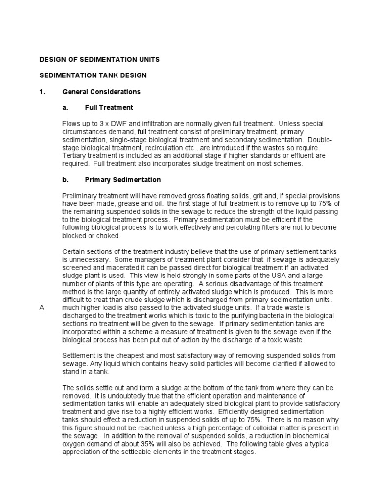 PJ4 Design of Sedimentation Units | PDF