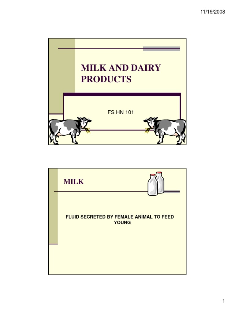 Milk and Dairy Products PDF | PDF | Milk | Cheese