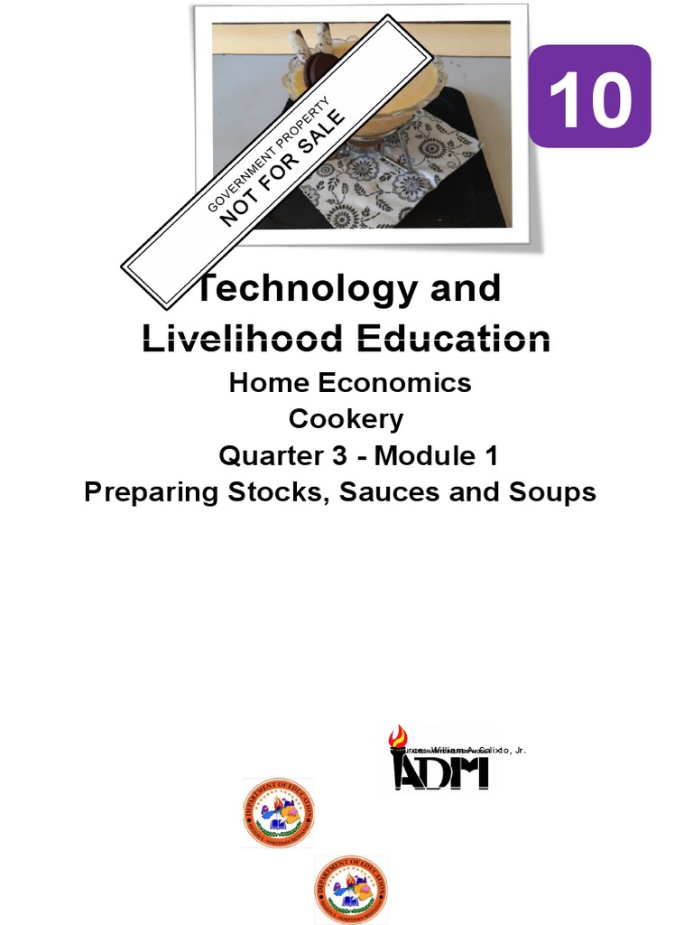TLE10 HE Cookery Q3 Ver4 Mod1 Preparingstocks, Saucesandsoups v4 | PDF ...