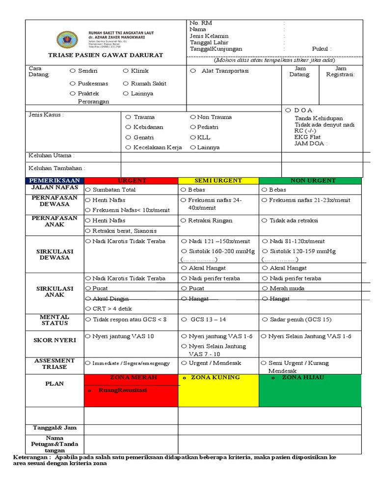 Formulir Triase Terintegrasi | PDF