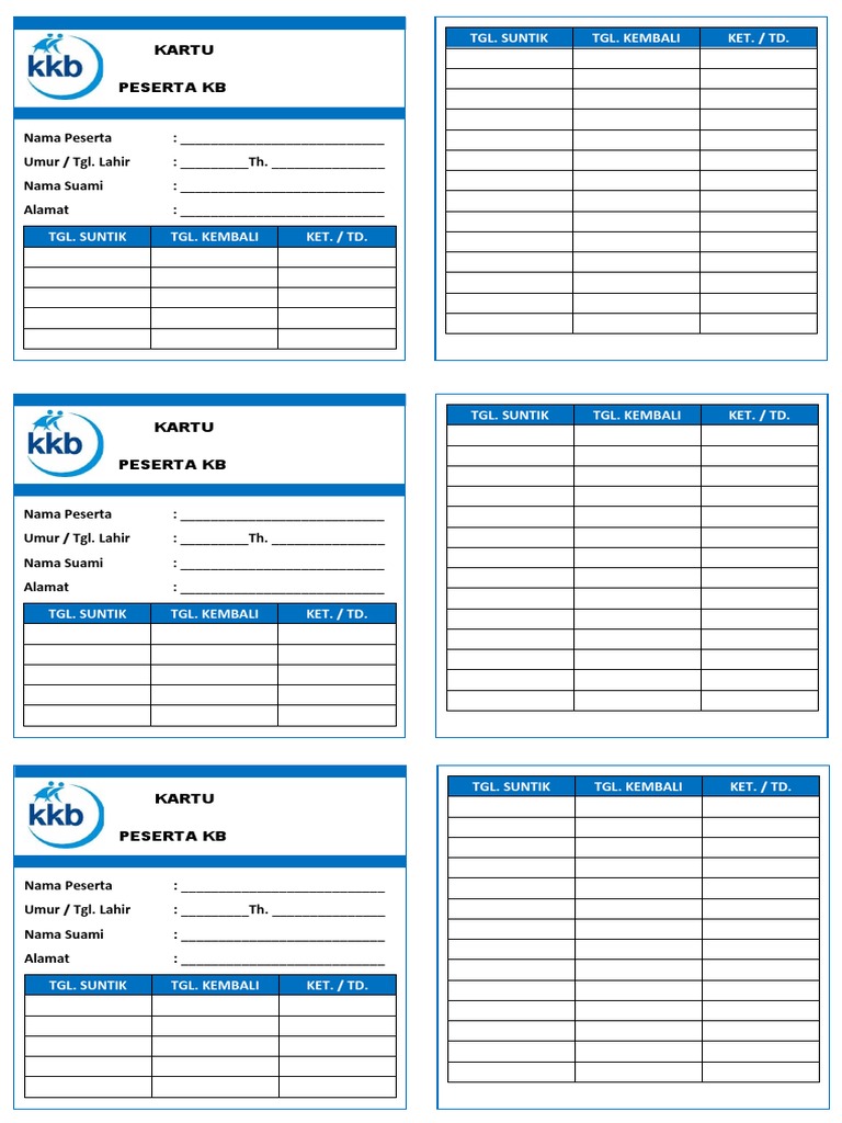 Kartu Akseptor KB | PDF