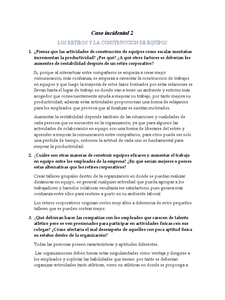 Caso Incidental 2 | PDF | Cognición