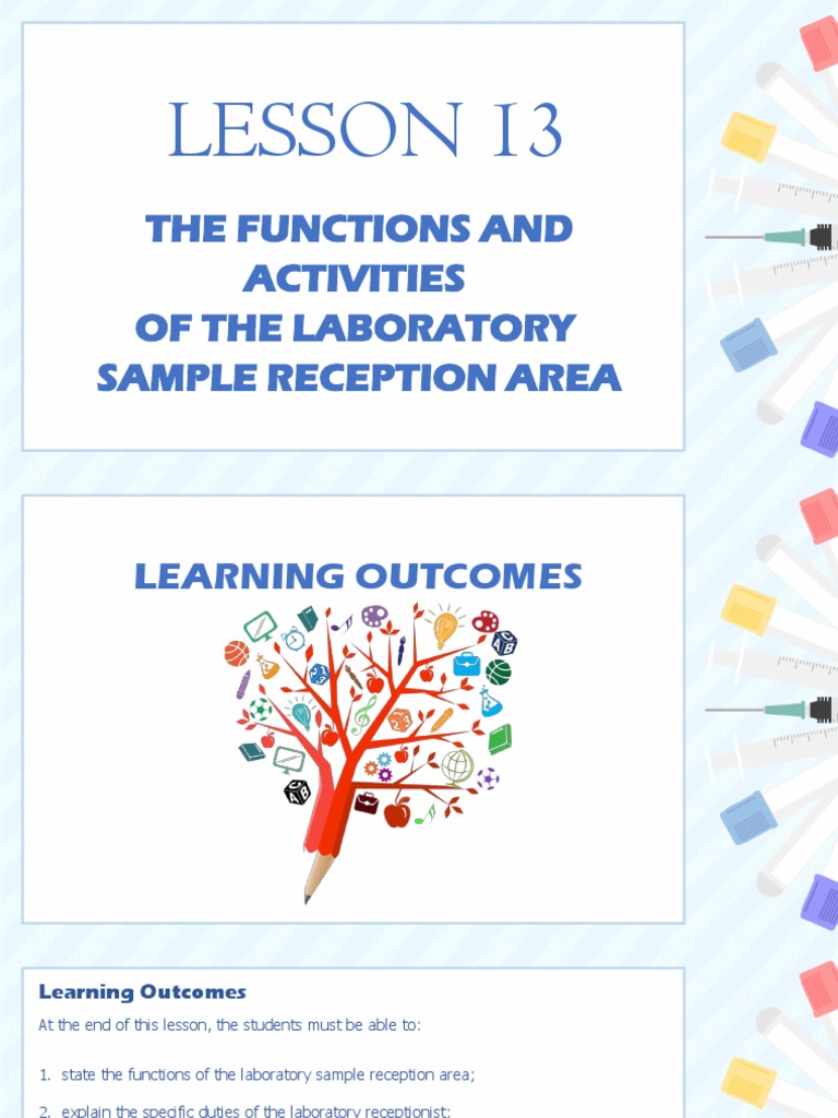 Lesson 13: The Functions and Activities of The Laboratory Sample ...