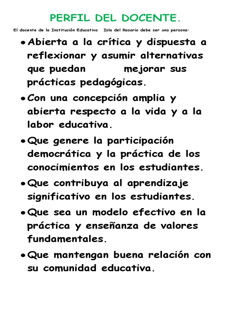 Perfil Del Docente | PDF