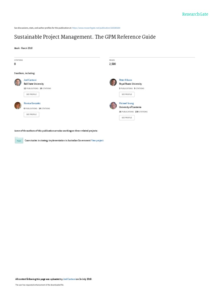 Sustainable Project Management. The GPM Reference Guide: March 2018 ...