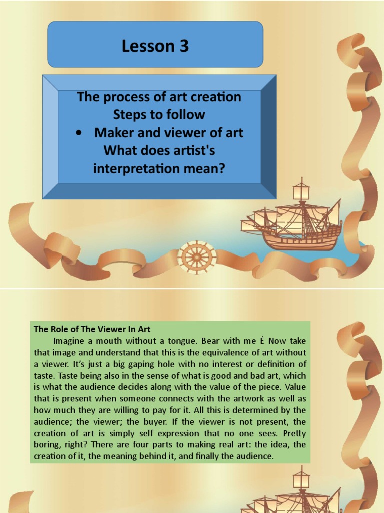 Lesson 3: The Process of Art Creation Steps To Follow - Maker and ...
