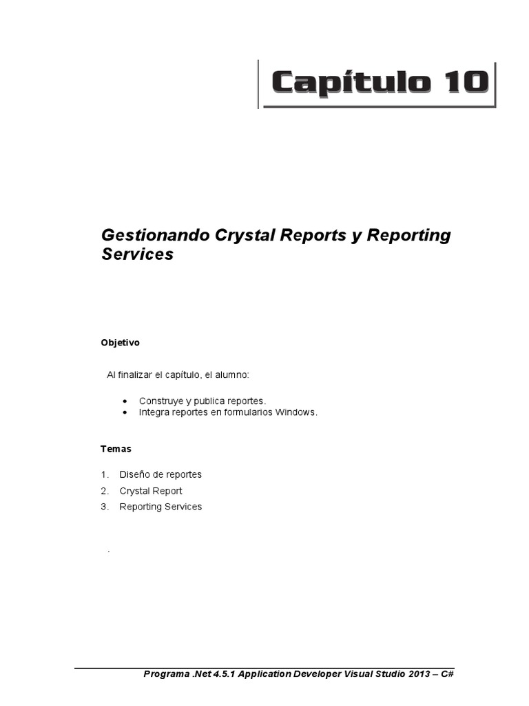 Capitulo 10 - Gestionando Crystal Reports y Reporting Services - C# ...