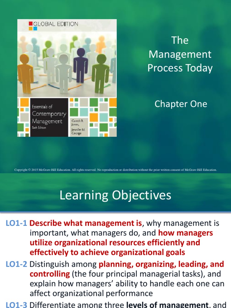 CHAPTER 1 The Management Process Today | PDF | Goal | Employment