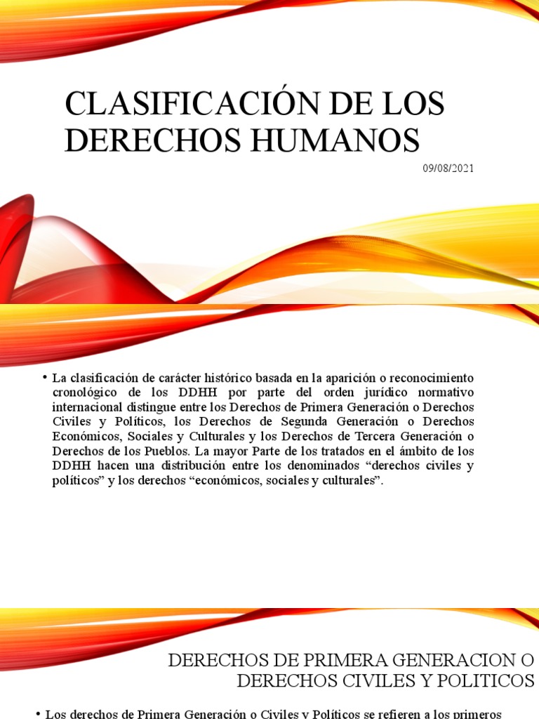 Derechos Humanos Clasificacion de Los DDDHH | PDF | Derechos | Ciencias ...