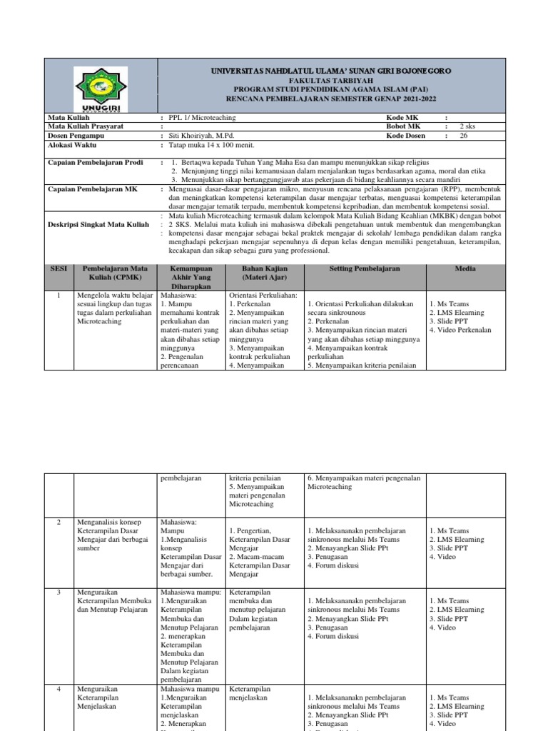 RPS PPL 1 Microteaching | PDF