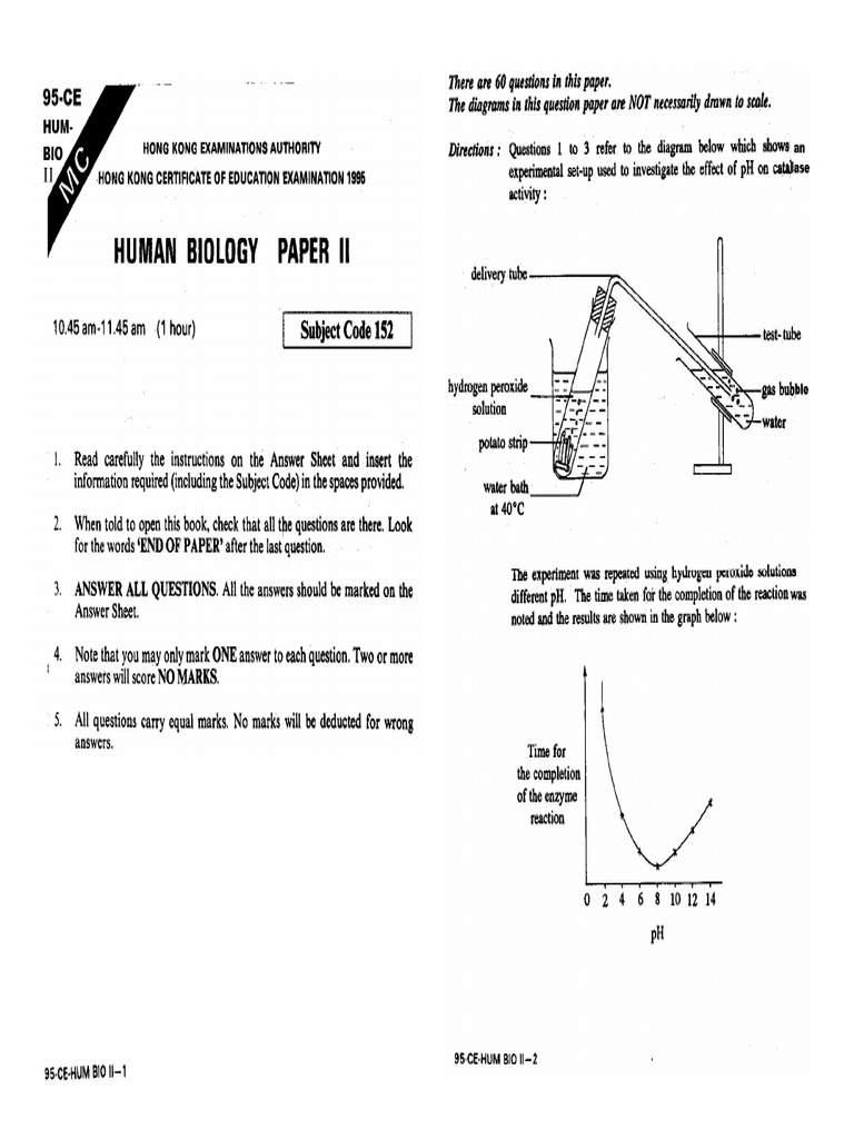 1995 Human Biology Paper 2 | PDF