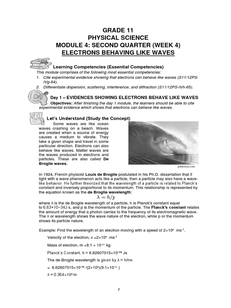 Grade 11 Physical Science Module 4: Second Quarter (Week 4) Electrons ...