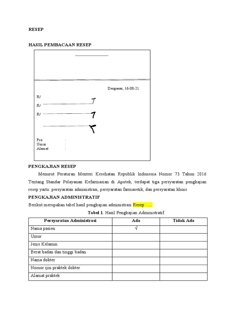 Skrining Resep | PDF