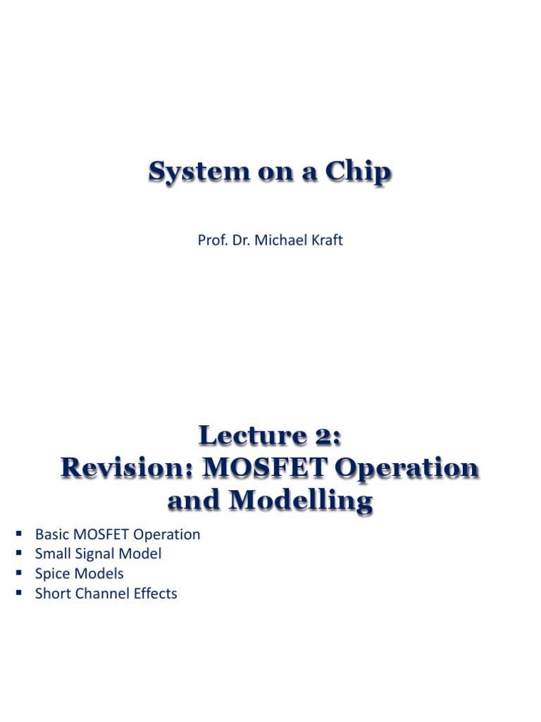 Lecture 2 Revision MOSFET Operation and Modelling | PDF | Field Effect ...