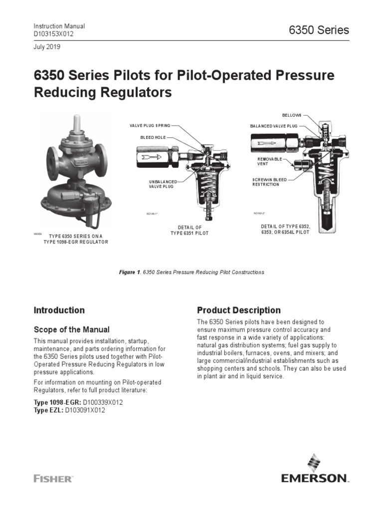 Fisher 6353 Pilot 3 To 40 Psig | PDF | Valve | Building Materials