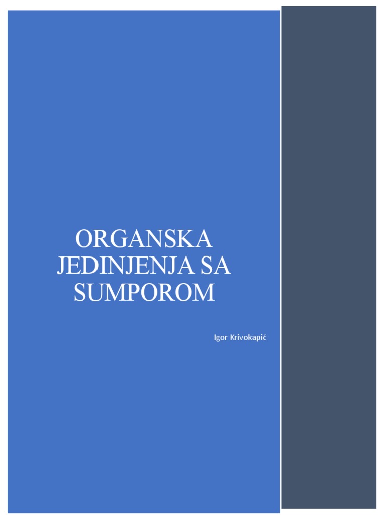 Organska Jedinjenja Sa Sumporom | PDF