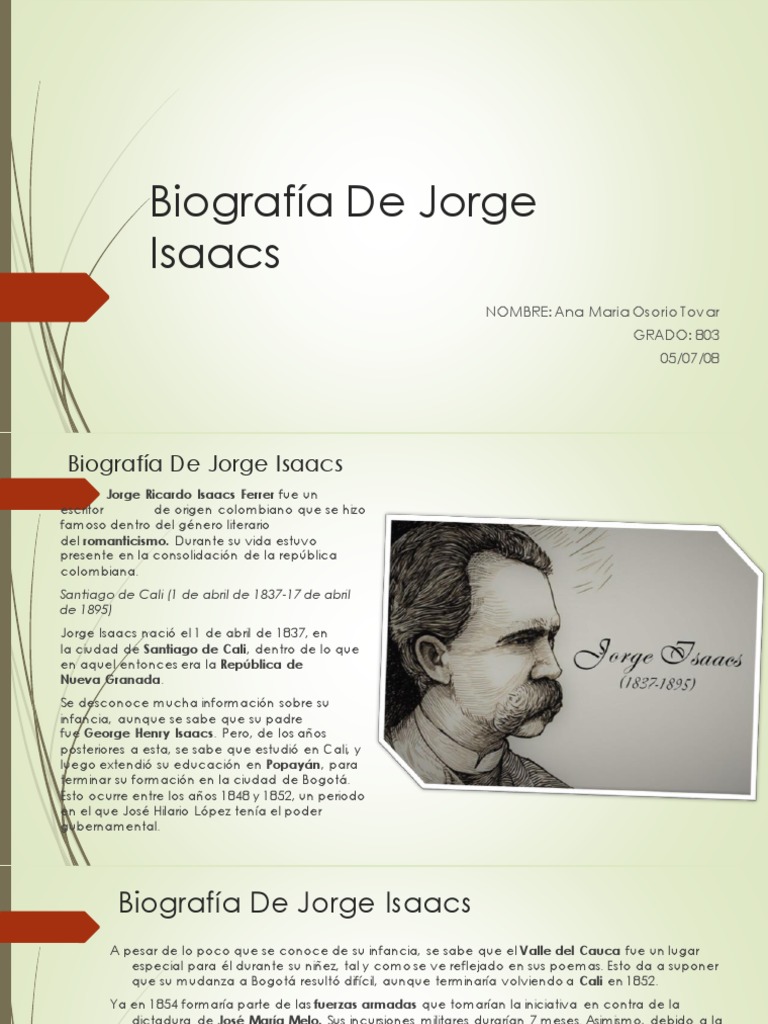 Biografía de Jorge Isaacs | PDF