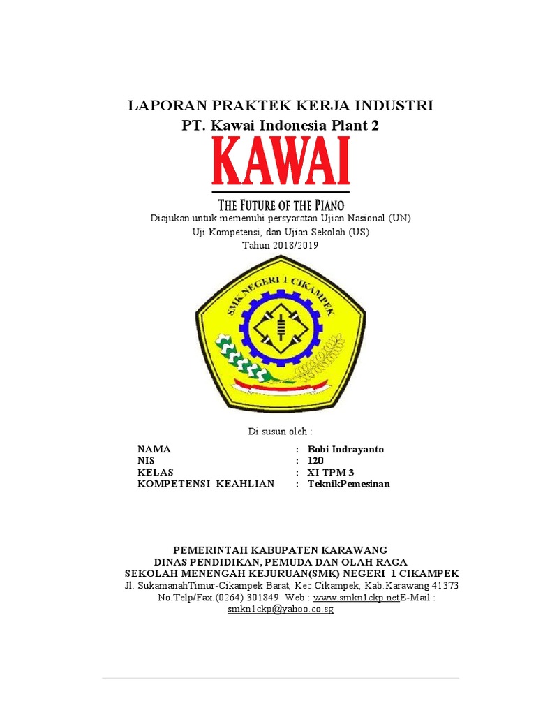 Prakerin Kawai Plant 2 Bobi Indrayanto | PDF