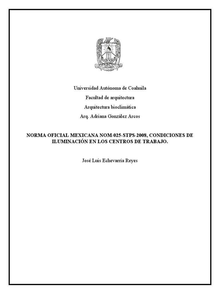 Norma Oficial Mexicana Nom-025-Stps-2008 | PDF | Medición