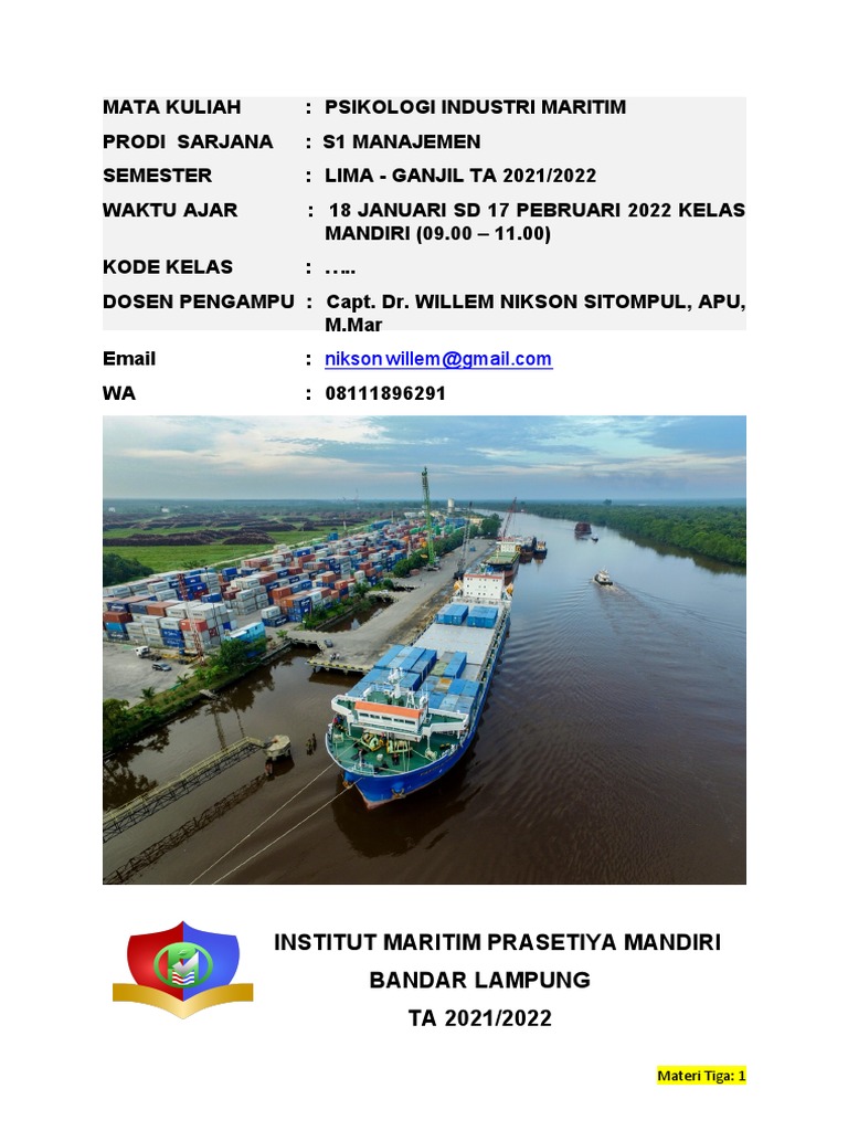 Nikson: Institut Maritim Prasetiya Mandiri Bandar Lampung TA 2021/2022 | PDF