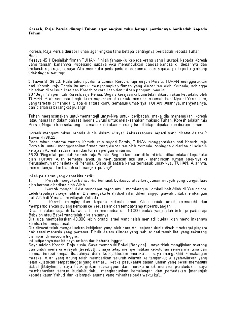 Yesaya 45 Ayat 1 Sampai 8 | PDF | Agama & Spiritualitas
