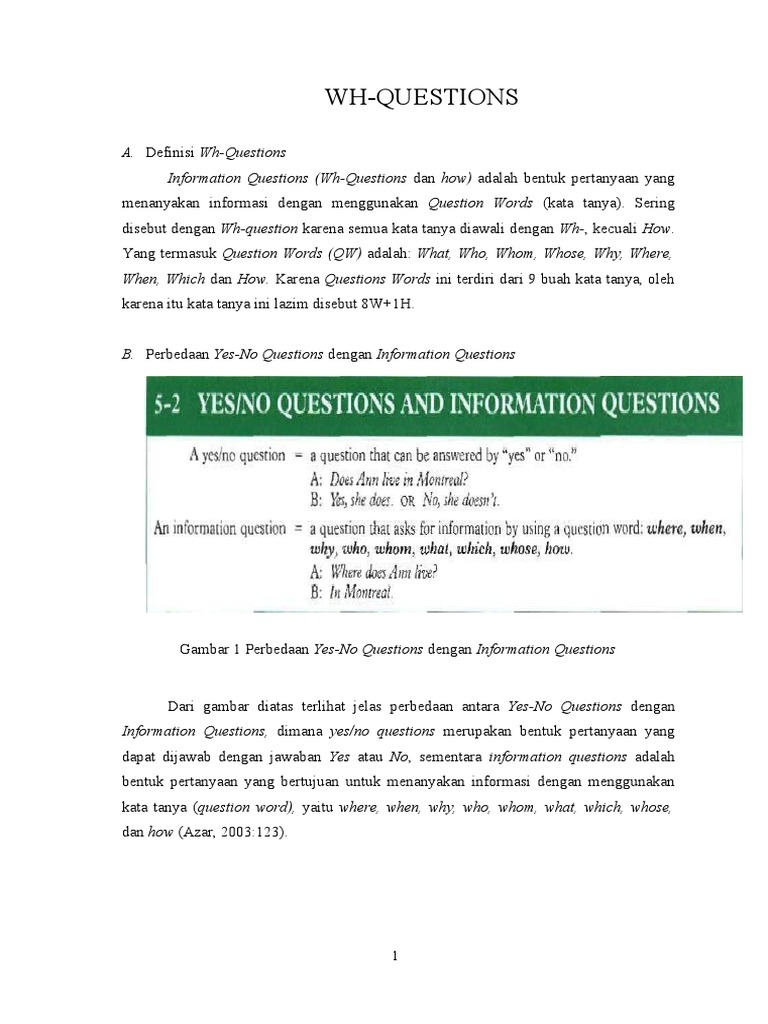 WH Questions | PDF