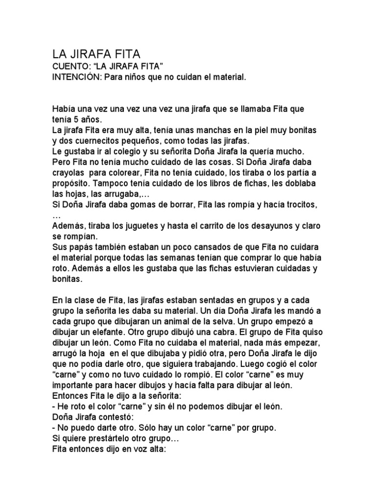 La Jirafa Fita Pdf