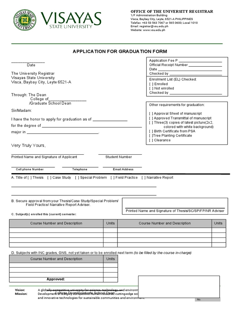 FM-REG-24 Application For Graduation Form | PDF | Science | Sustainability