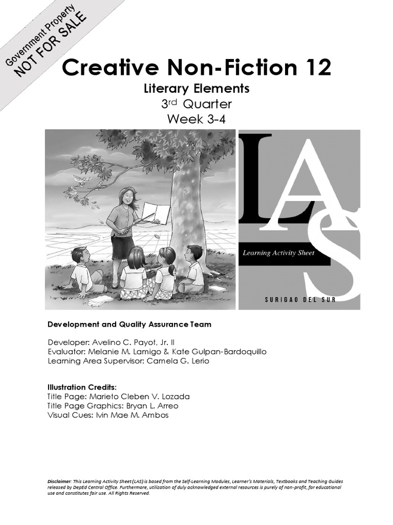 Creative Non-Fiction 12: Literary Elements | PDF | Narrative | Plot ...