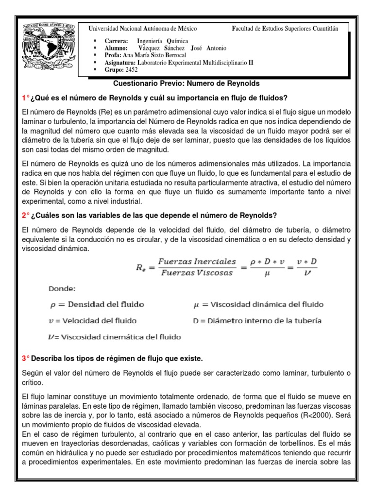 Previo 3 LEM 3 | PDF | Numero Reynolds | Turbulencia