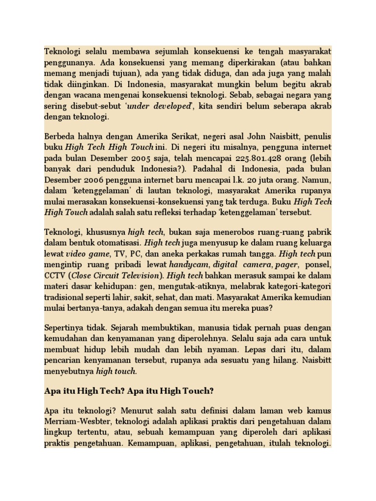 High Tech High Touch | PDF