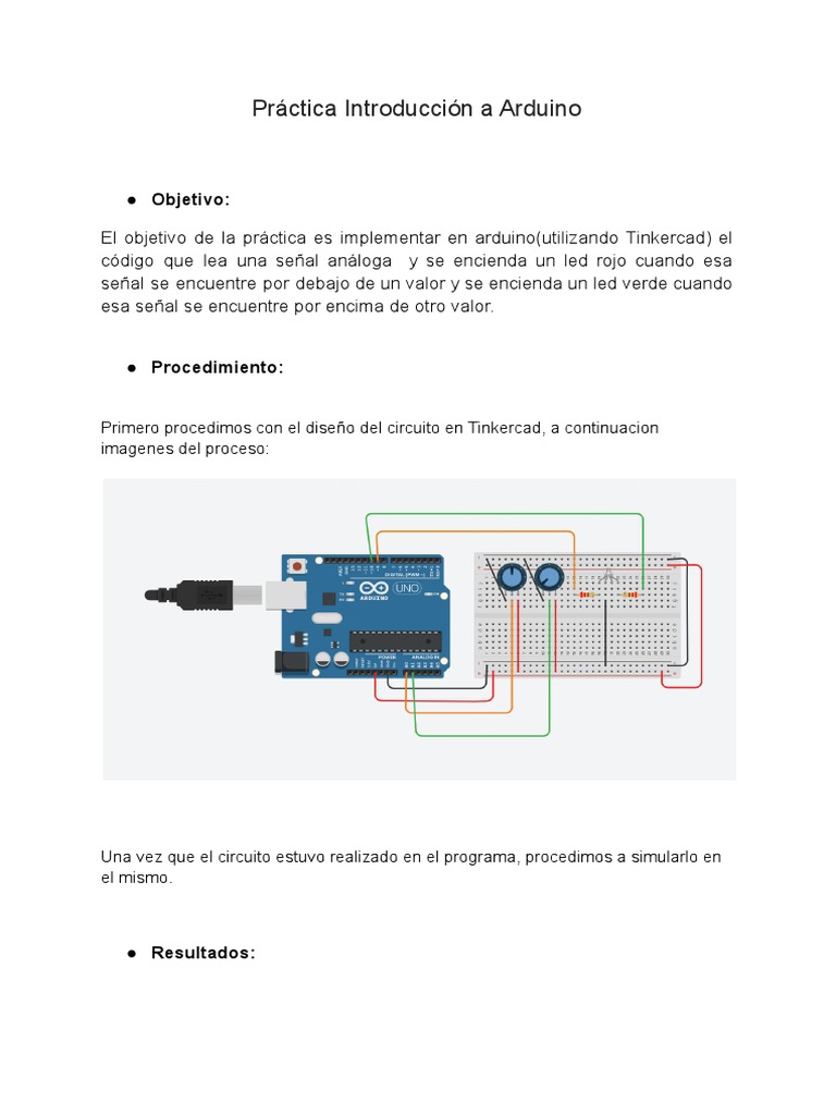 Práctica Introducción a Arduino | PDF