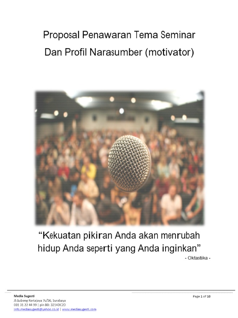 Proposal Penawaran Tema Seminar Dan Profil Narasumber | PDF