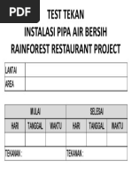 Form BA Test Tekan Air Bersih | PDF