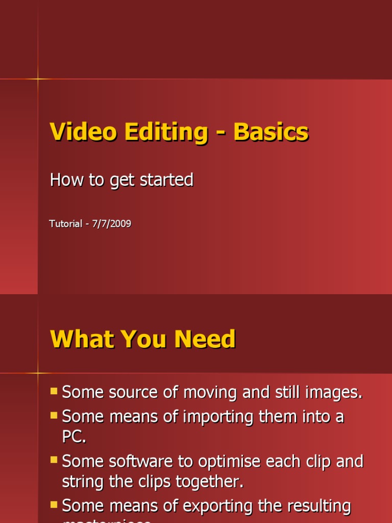 Video Editing - Basics | PDF | Computing | Information And ...