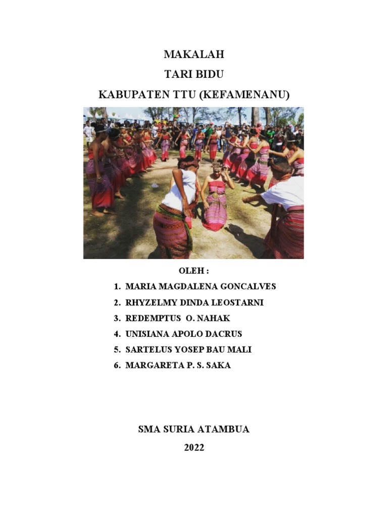 Tari Bidu Dari Kabupaten Ttu | PDF