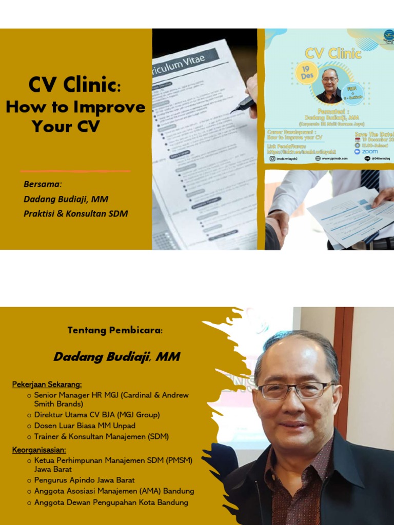 How To Improve Your CV by Dadang Budiaji 19 Des 2020 | PDF