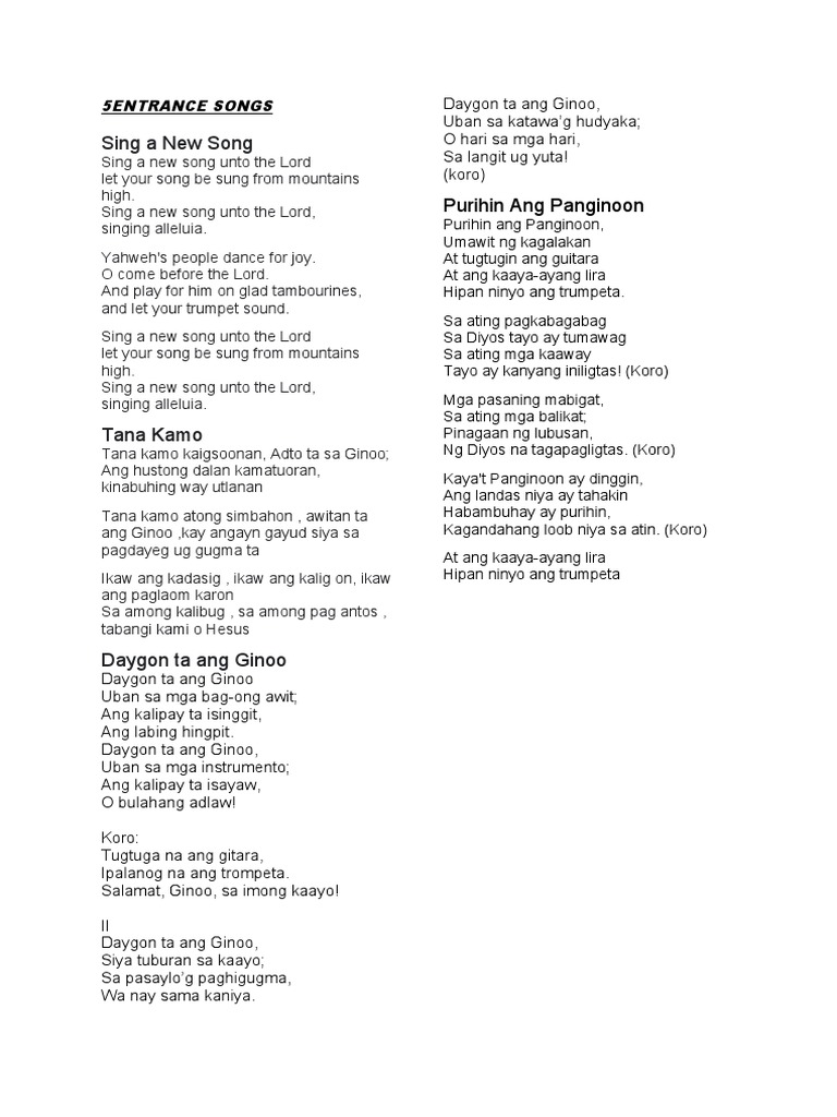 Catholic Mass Songs | PDF