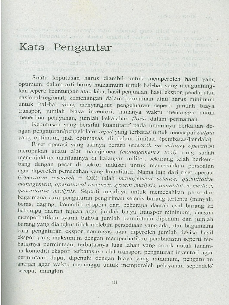 Riset Operasi Untuk Pengambilan Keputusan | PDF