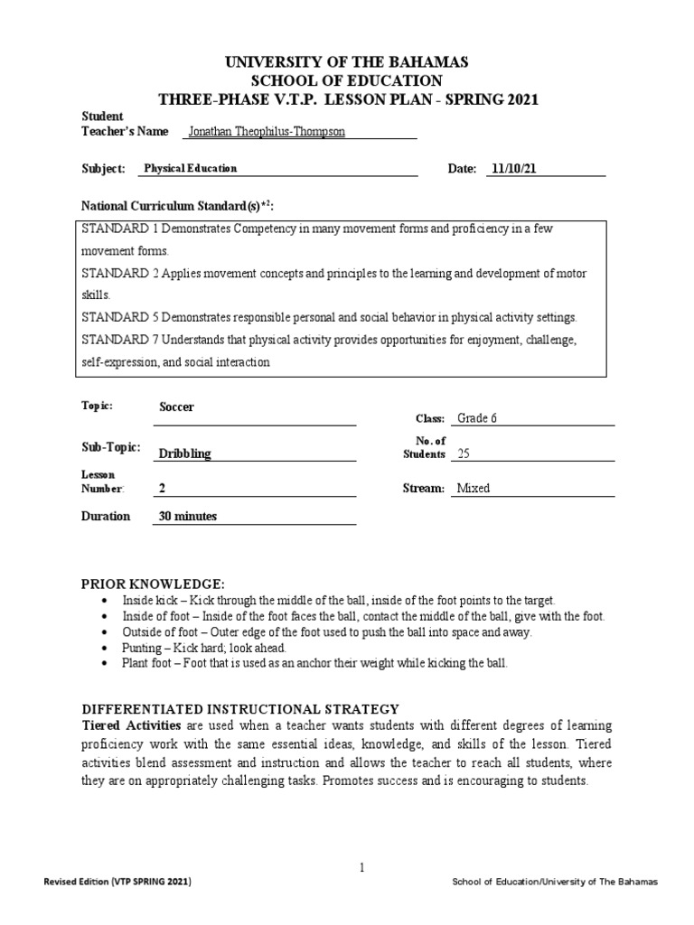 Soccer Lesson Plan 395 | PDF | Team Sports | Rules