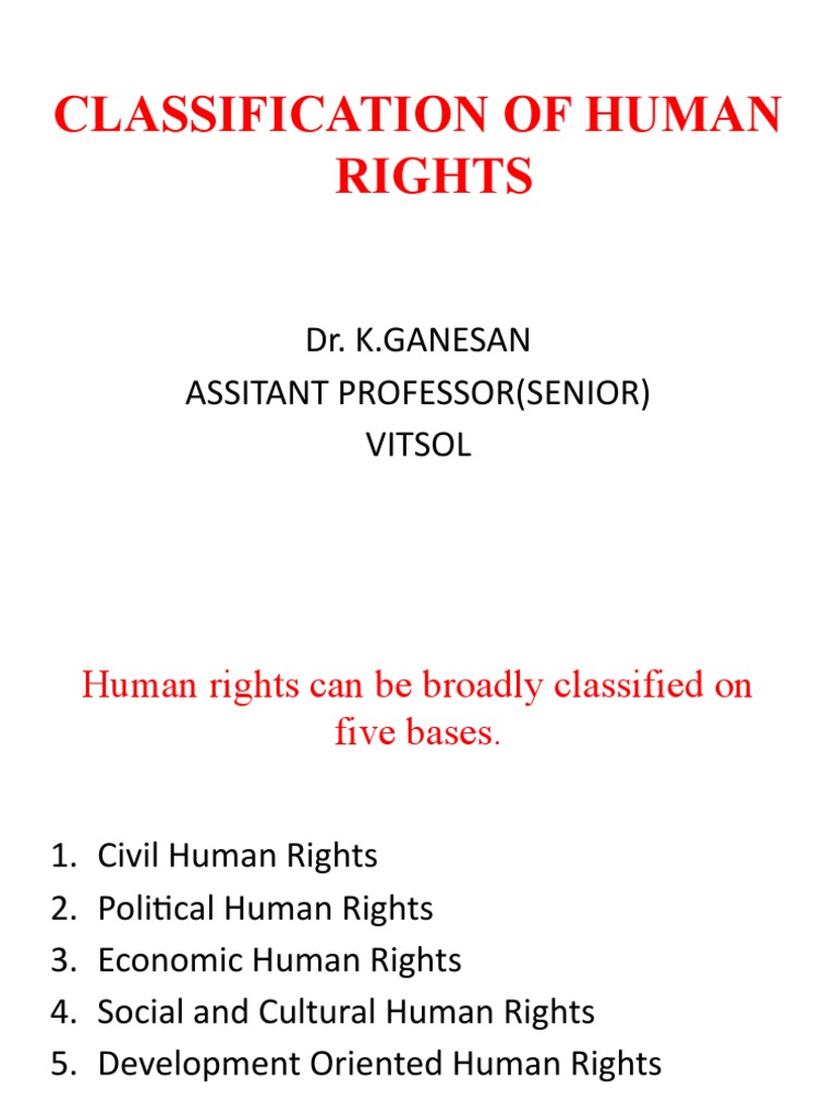 Classification of Human Rights | PDF | Human Rights | Rights