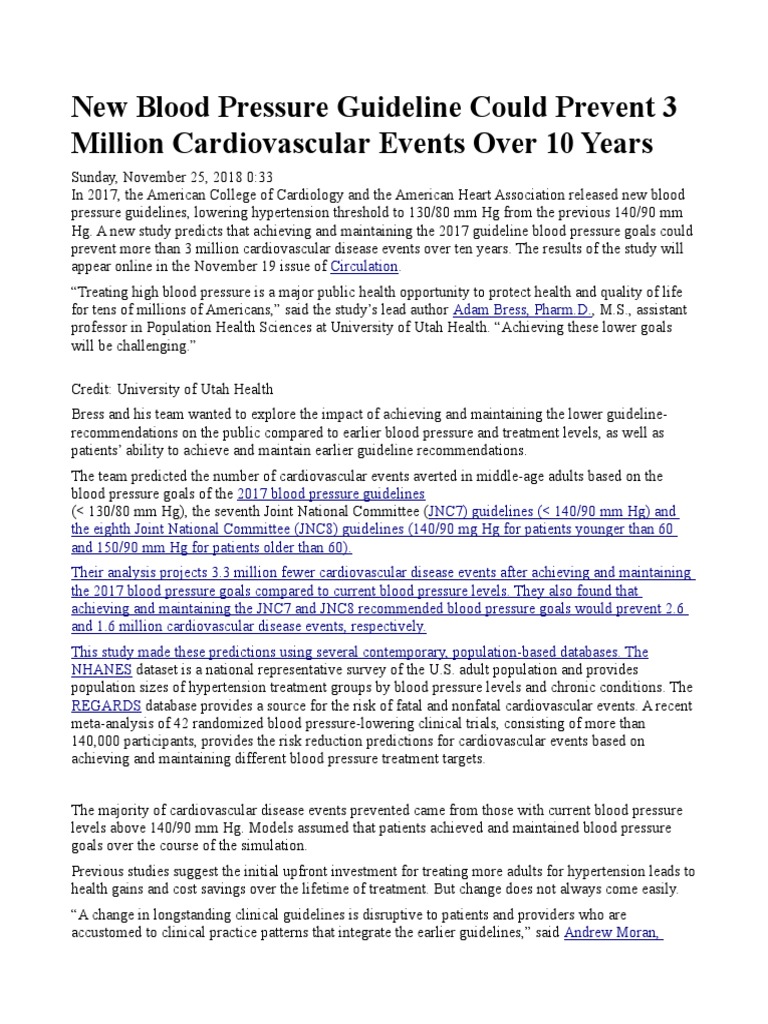 Blood Pressure Guideline | PDF | Blood Pressure | Cardiovascular Diseases