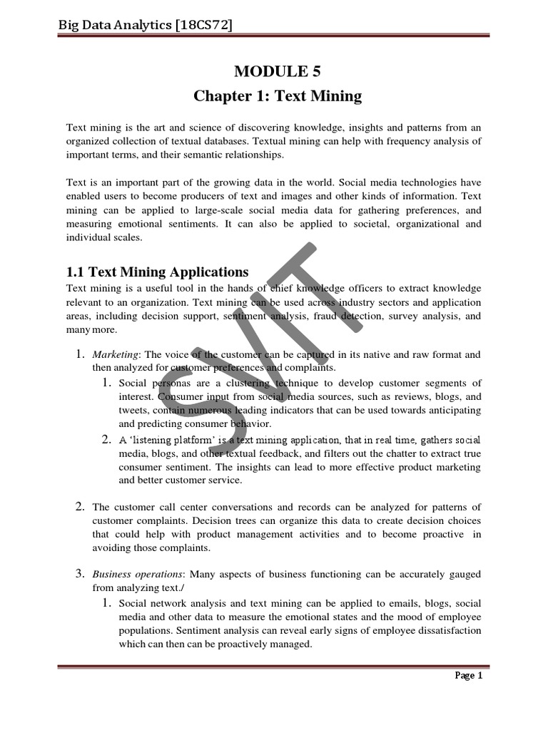 05b.BDA (18CS72) Module-5 Text Mining | PDF | Internet & Web | World Wide Web