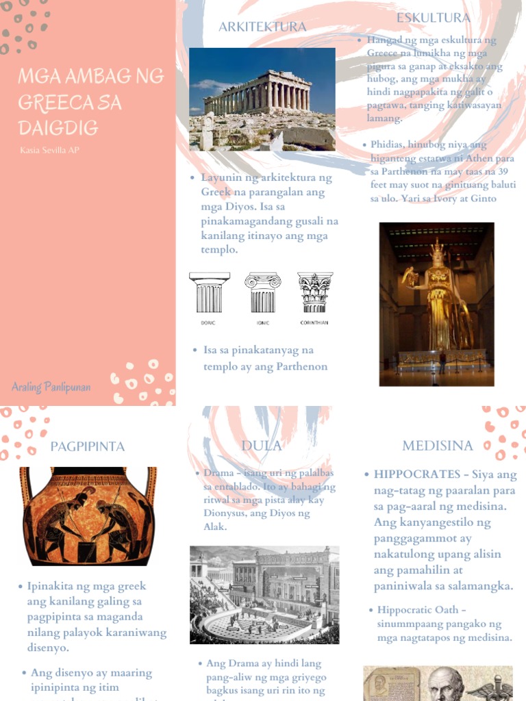 Mga Ambag NG Greeca Sa Daigdig | PDF